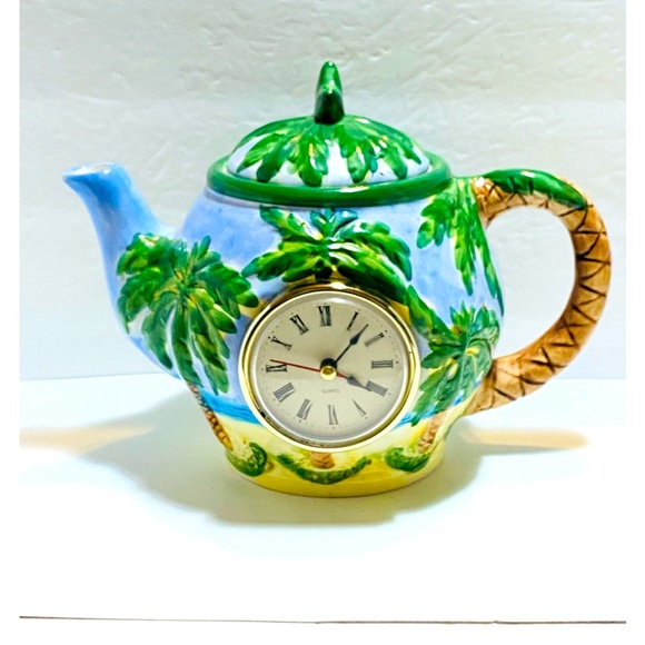 style-eyes | Dining | Vintage Kitchen Palm Trees Beach Motif Clock ...